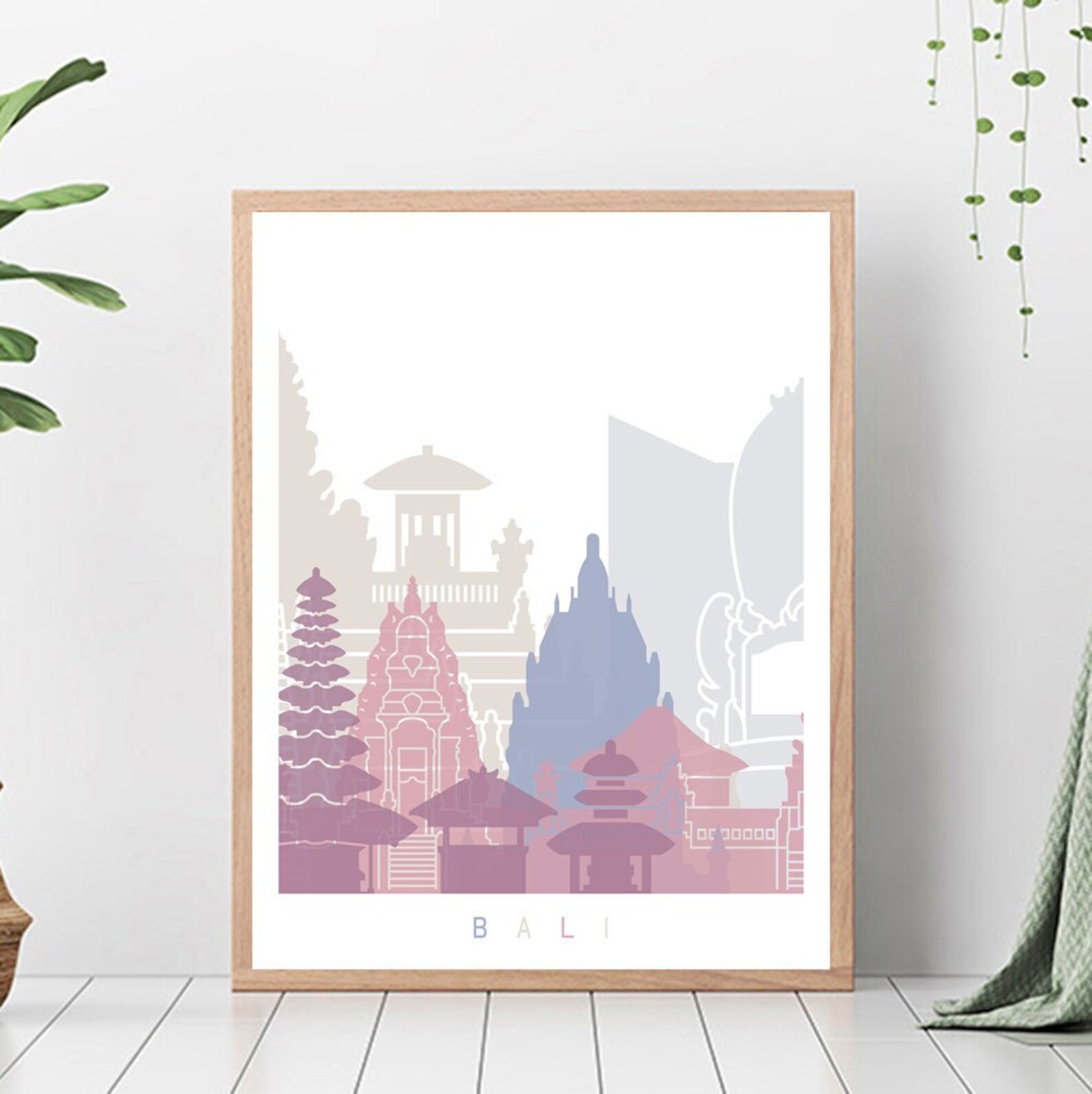 Bali Skyline Poster Fine Art Print Landmarks Skyline Poster - Etsy