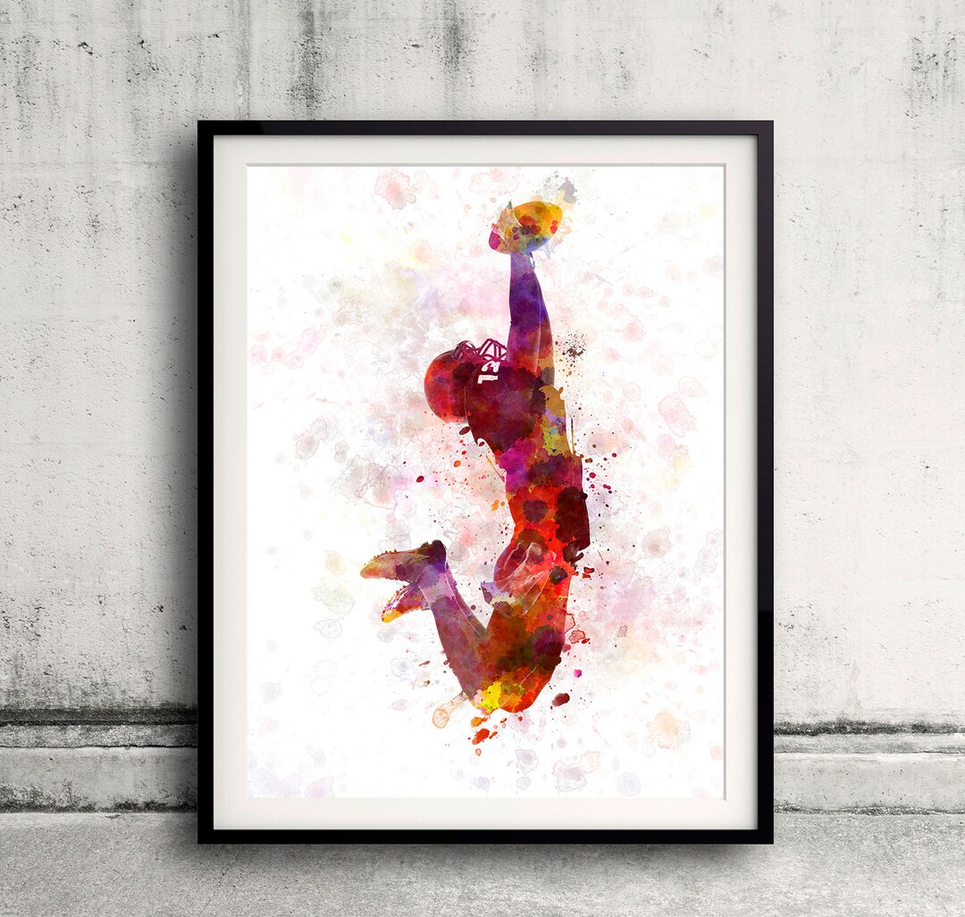 American Football Player Catching Ball 8x10 In. to 12x16 In. Poster ...