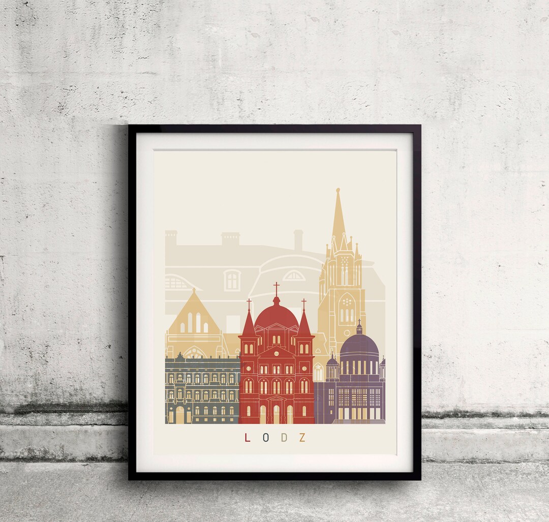 Lodz Skyline Poster - Fine Art Print Landmarks Skyline Poster Gift ...