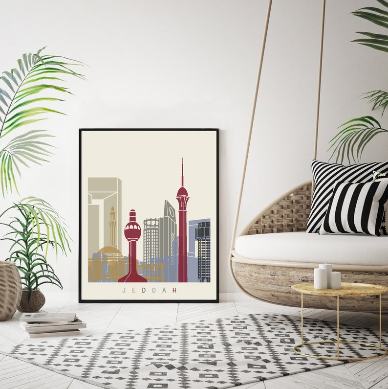 Jeddah Skyline Poster 8x10 In. to 12x16 In. Fine Art Print Glicee ...