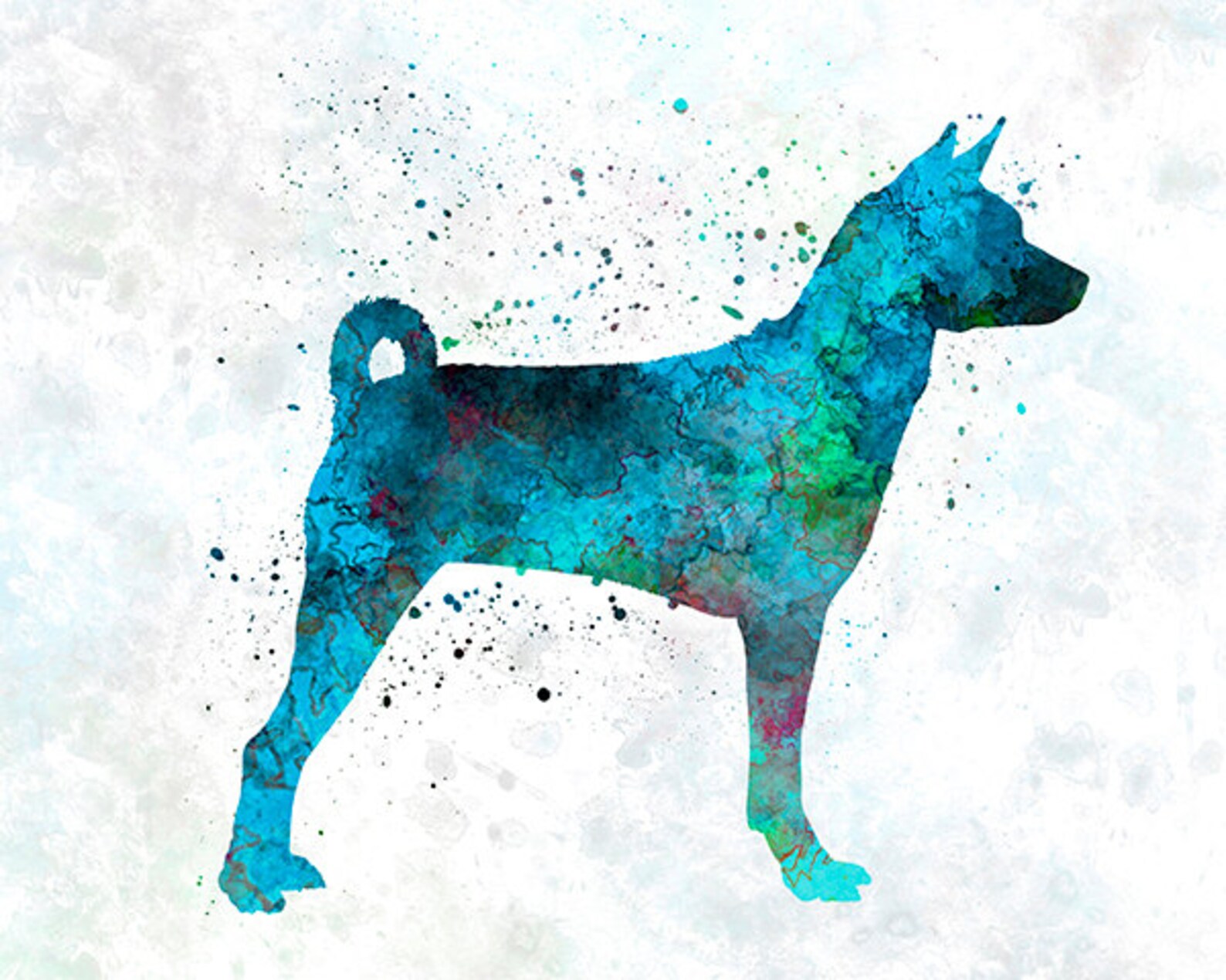 Female Basenji 02 in Watercolor 8x10 In. to 12x16 In. Fine Art - Etsy