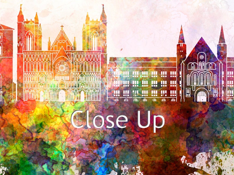 Trondheim Skyline in Watercolor Background Poster Digital - Etsy