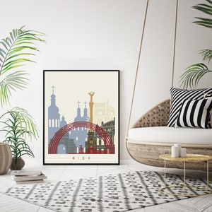 Kiev Skyline Poster - Fine Art Print Landmarks Skyline Poster Gift ...
