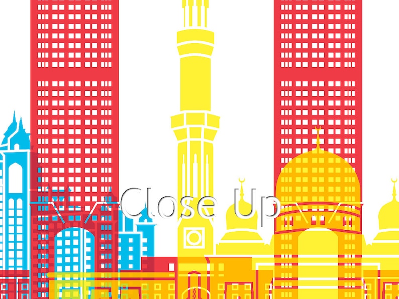 Dubai Pop Art Skyline 8x10 In. to 12x16 In. Fine Art Print - Etsy