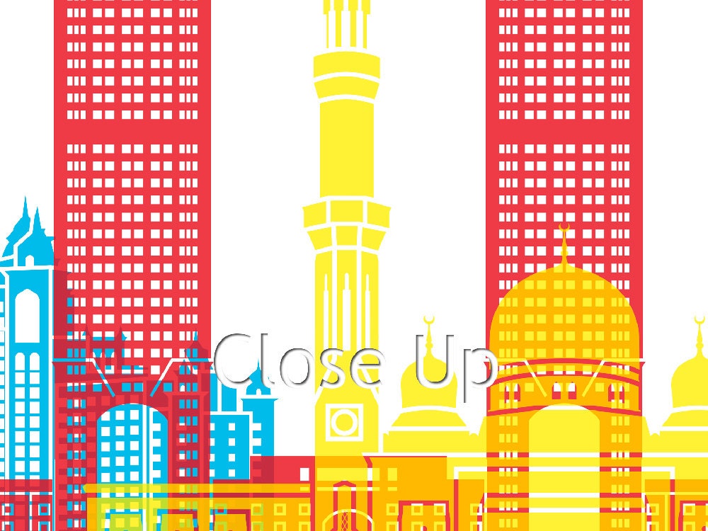 Dubai Pop Art Skyline 8x10 In. to 12x16 In. Fine Art Print Glicee ...