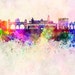 Pune Skyline in Watercolor Background - Poster Digital Wall Art ...