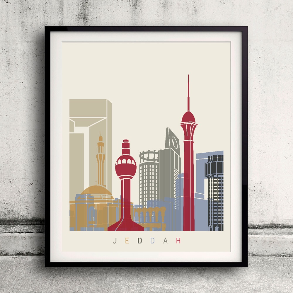 Jeddah Skyline Poster 8x10 In. to 12x16 In. Fine Art Print | Etsy