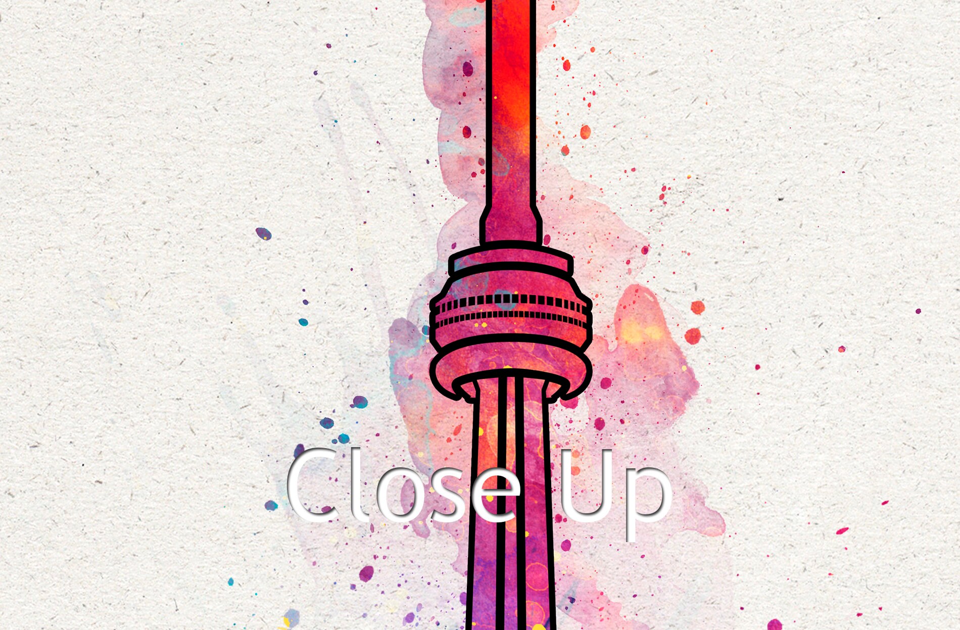 Toronto Landmark in Watercolor With Splatters 8x10 In. to - Etsy