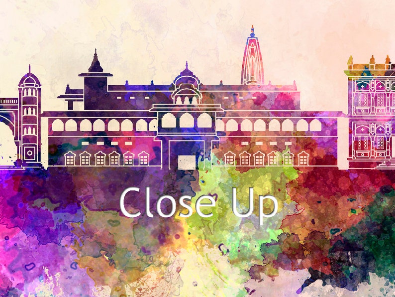 Pune skyline in watercolor background Poster Digital Wall | Etsy