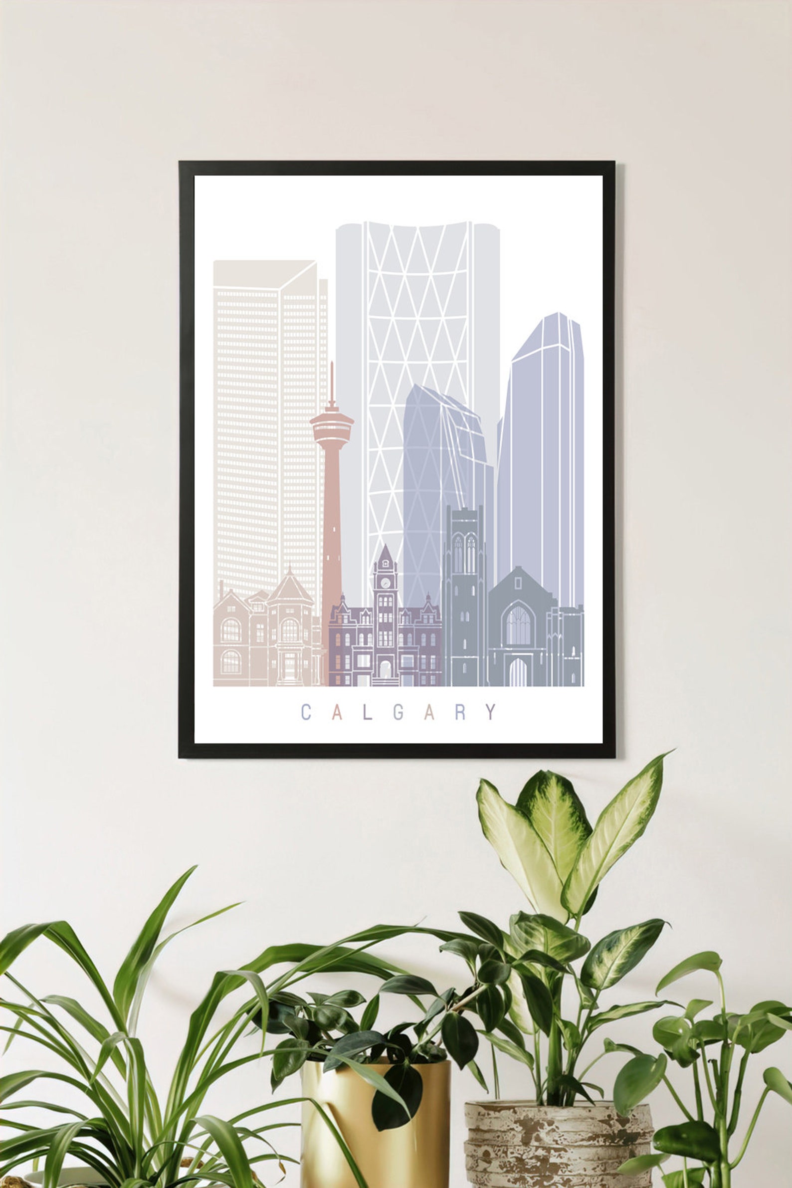 Calgary Skyline Poster Fine Art Print Landmarks Skyline - Etsy