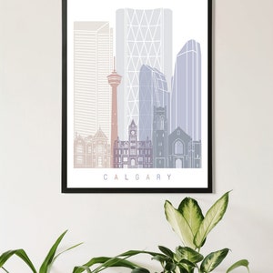 Calgary Skyline Poster - Fine Art Print Landmarks Skyline Poster Gift ...