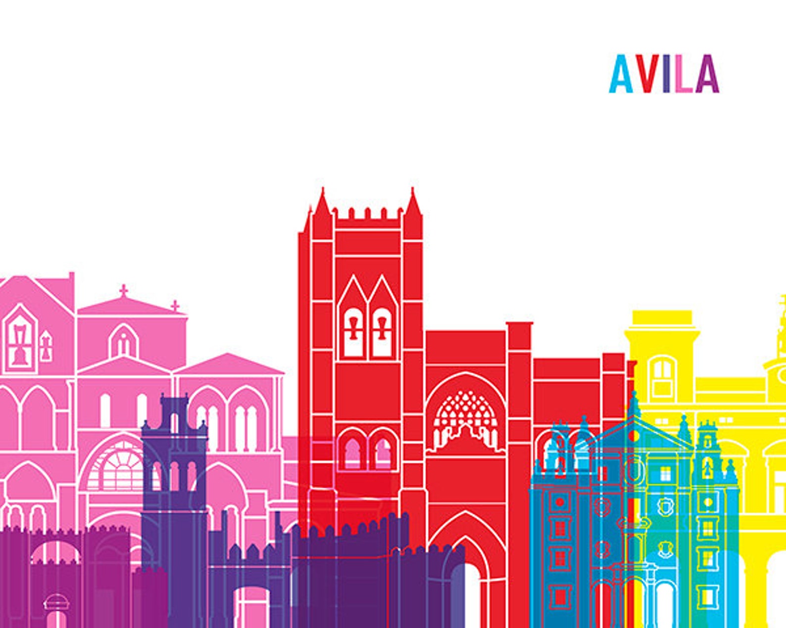 Avila Skyline Pop 8x10 In. to 12x16 In. Fine Art Print Glicee - Etsy