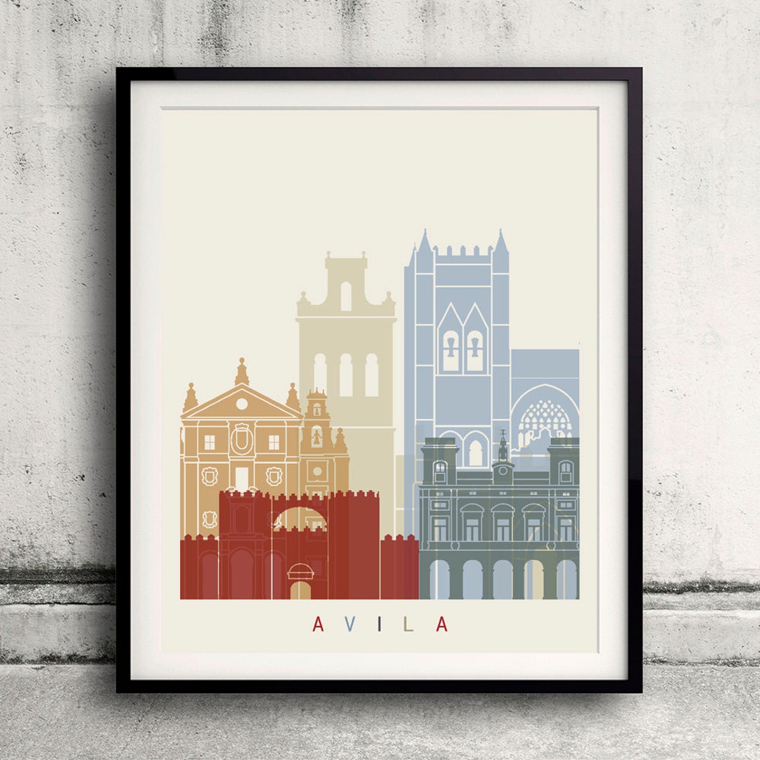 Avila Skyline Poster - Fine Art Print Landmarks Skyline Poster Gift ...