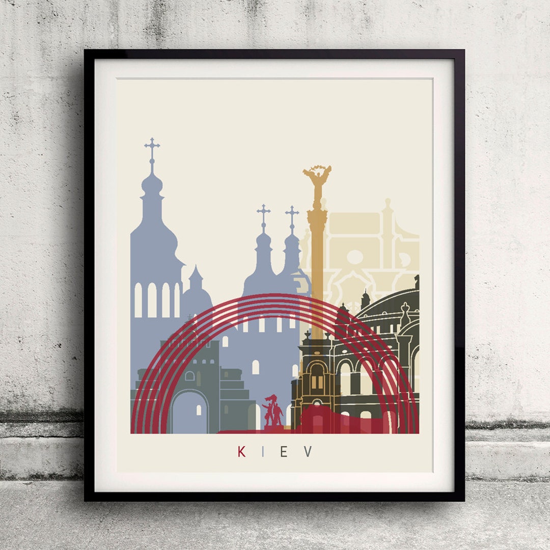 Kiev Skyline Poster - Fine Art Print Landmarks Skyline Poster Gift ...