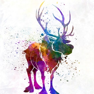 Sven Frozen 8x10 In. to 12x16 In. Fine Art Print Glicee Disney Poster ...