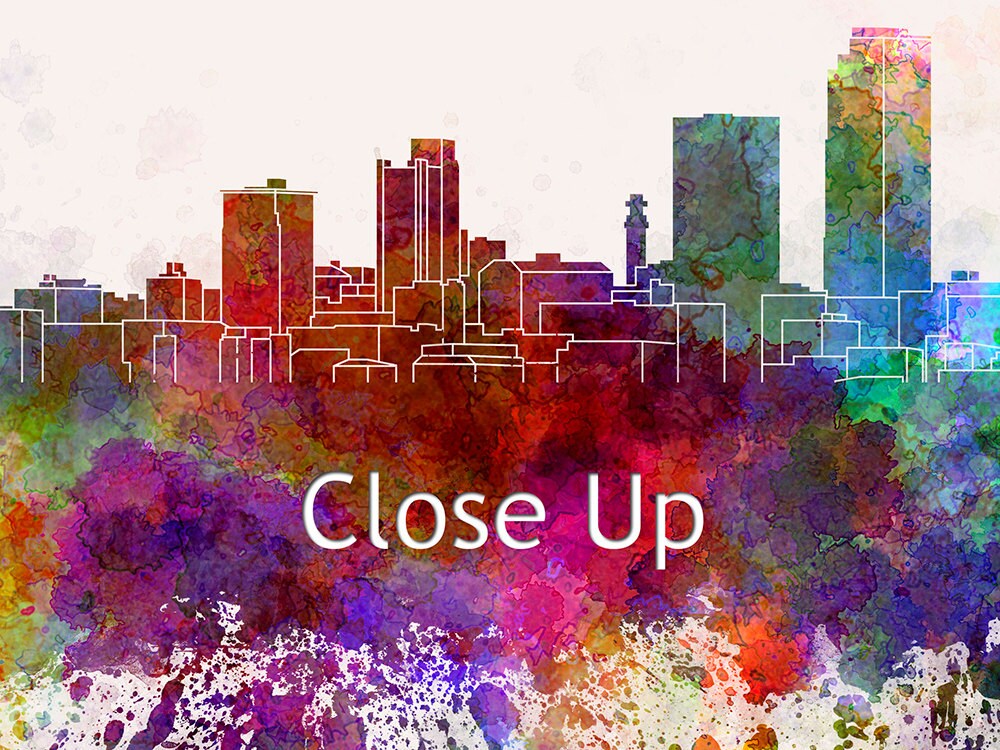 Little Rock Skyline in Watercolor Background 8x10 in to 12x16 | Etsy