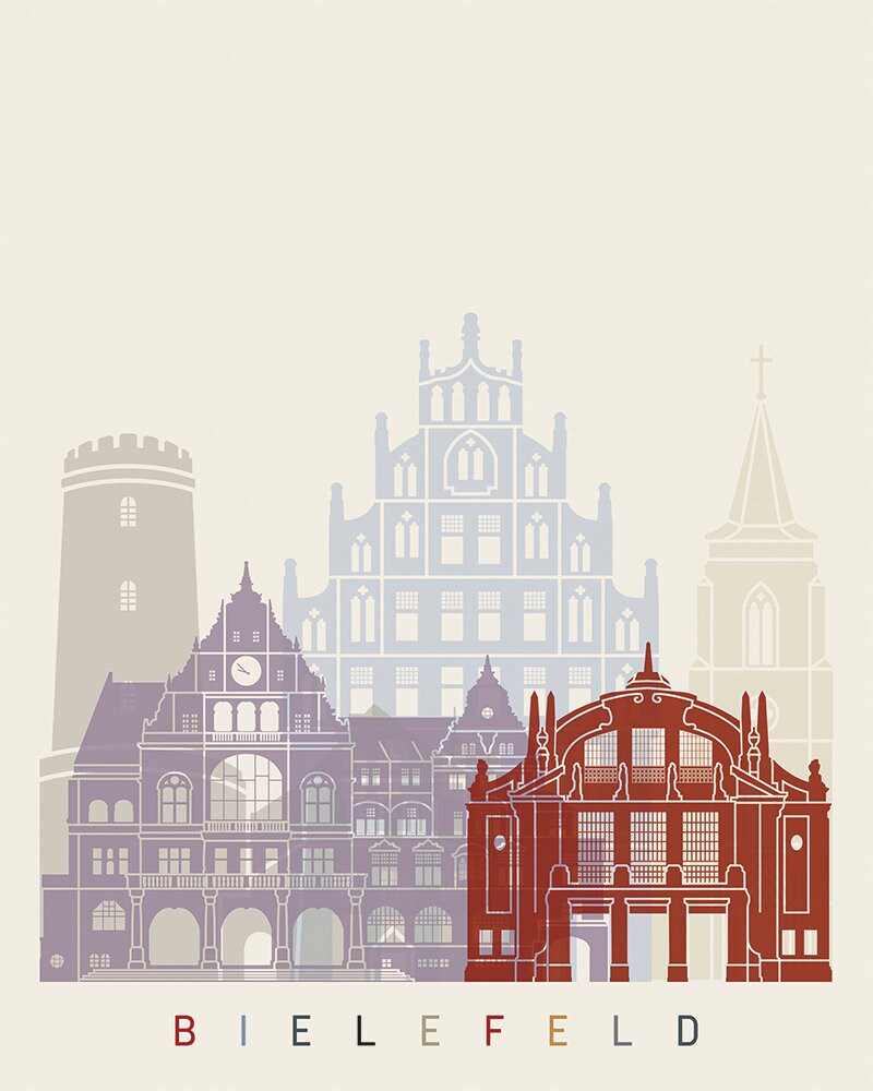 Bielefeld skyline poster Fine Art Print Landmarks skyline | Etsy