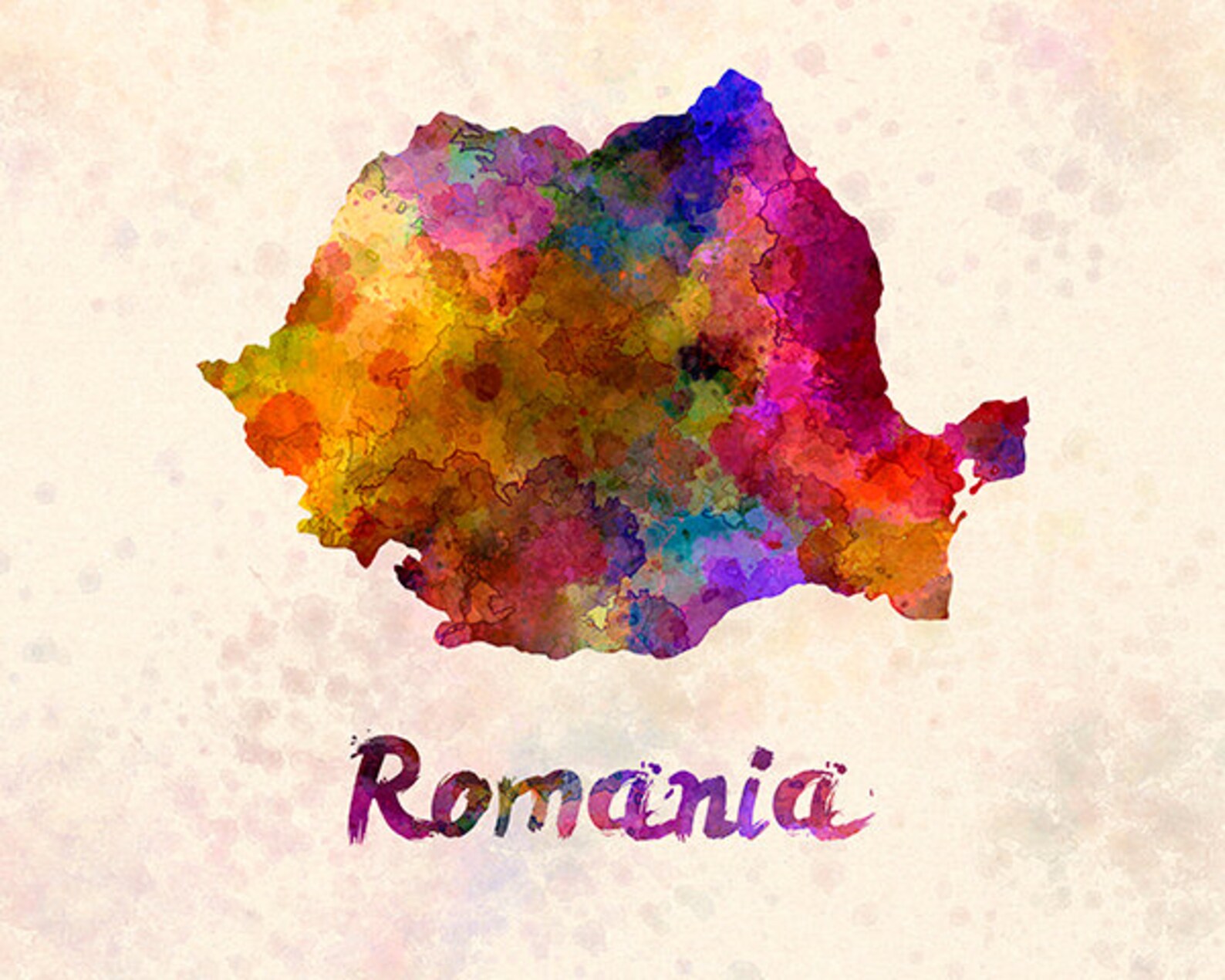 Romania Map in Watercolor Fine Art Print Glicee Poster - Etsy