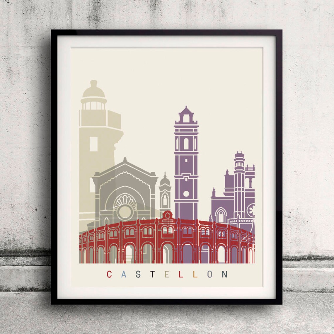 Castellon Skyline Poster Fine Art Print Landmarks Skyline - Etsy