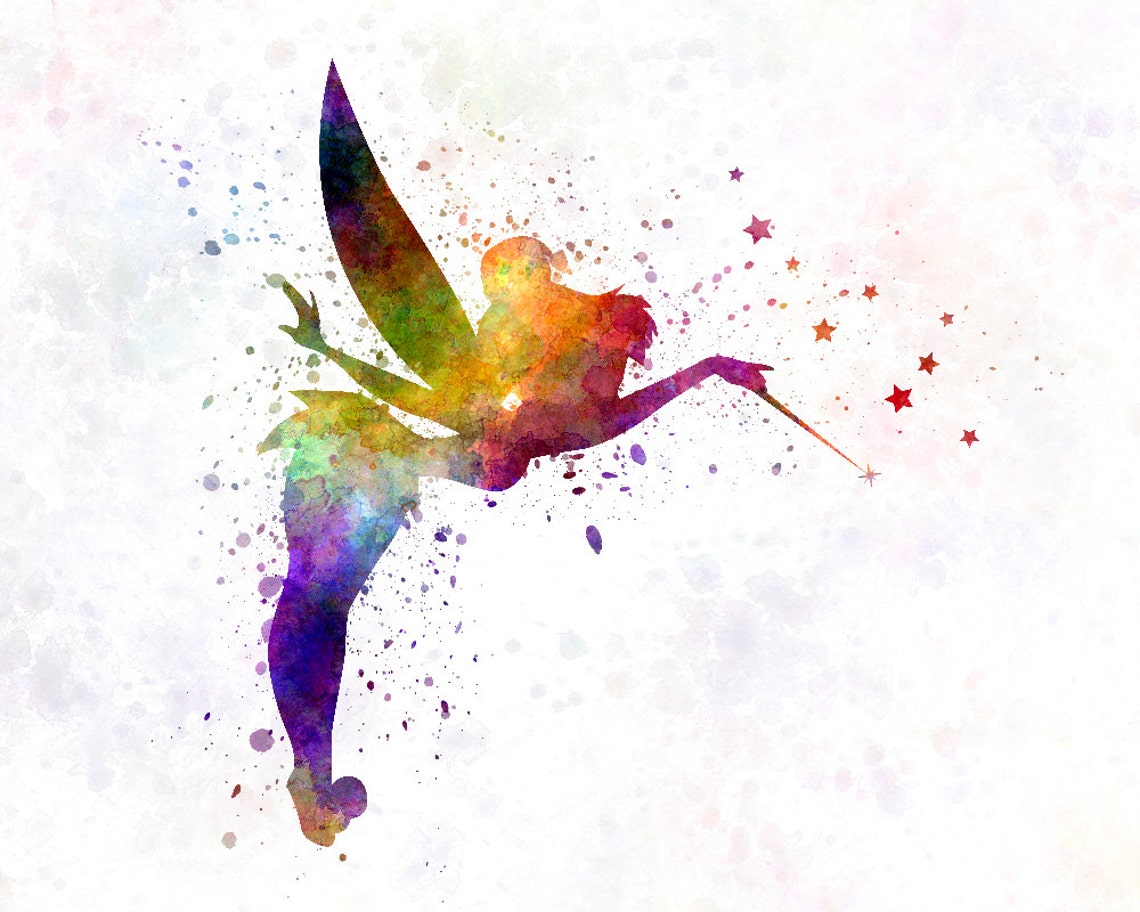 Tinkerbell 8x10 In. to 12x16 In. Fine Art Print Glicee Disney Poster ...