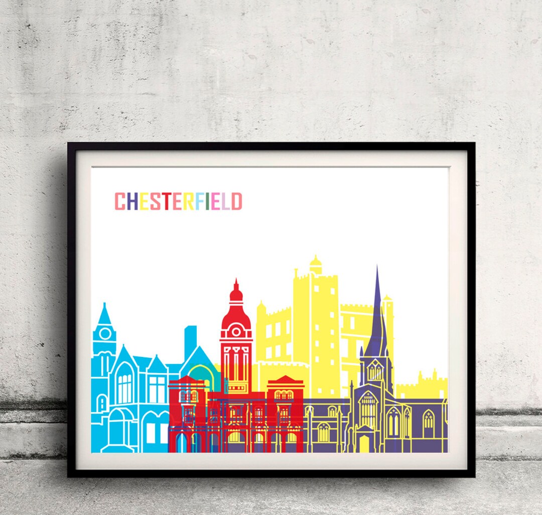 Chesterfield skyline pop - Fine Art Print Glicee Poster Gift ...