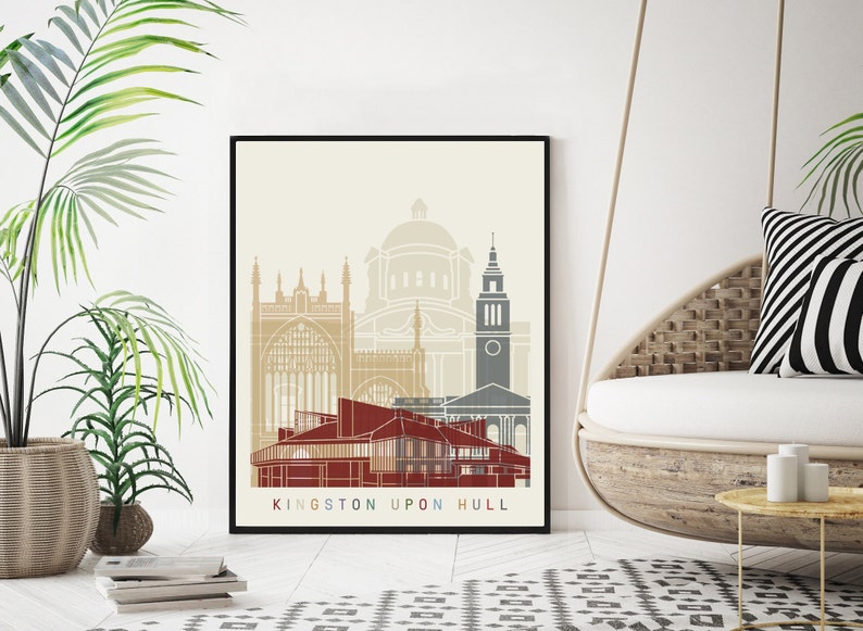 Kingston Upon Hull Skyline Poster - Fine Art Print Landmarks Skyline ...