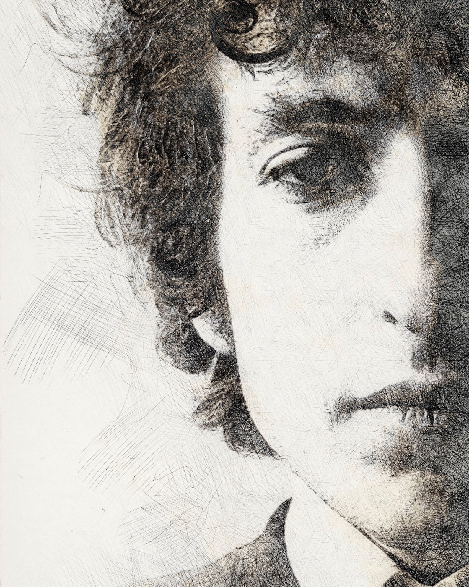 Bob Dylan Portrait 02 in Pen & Watercolor - Fine Art Print Glicee ...