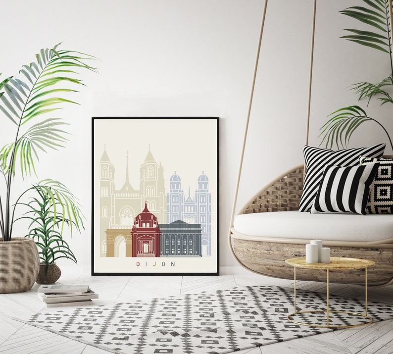 Dijon Skyline Poster Fine Art Print Landmarks Skyline Poster - Etsy