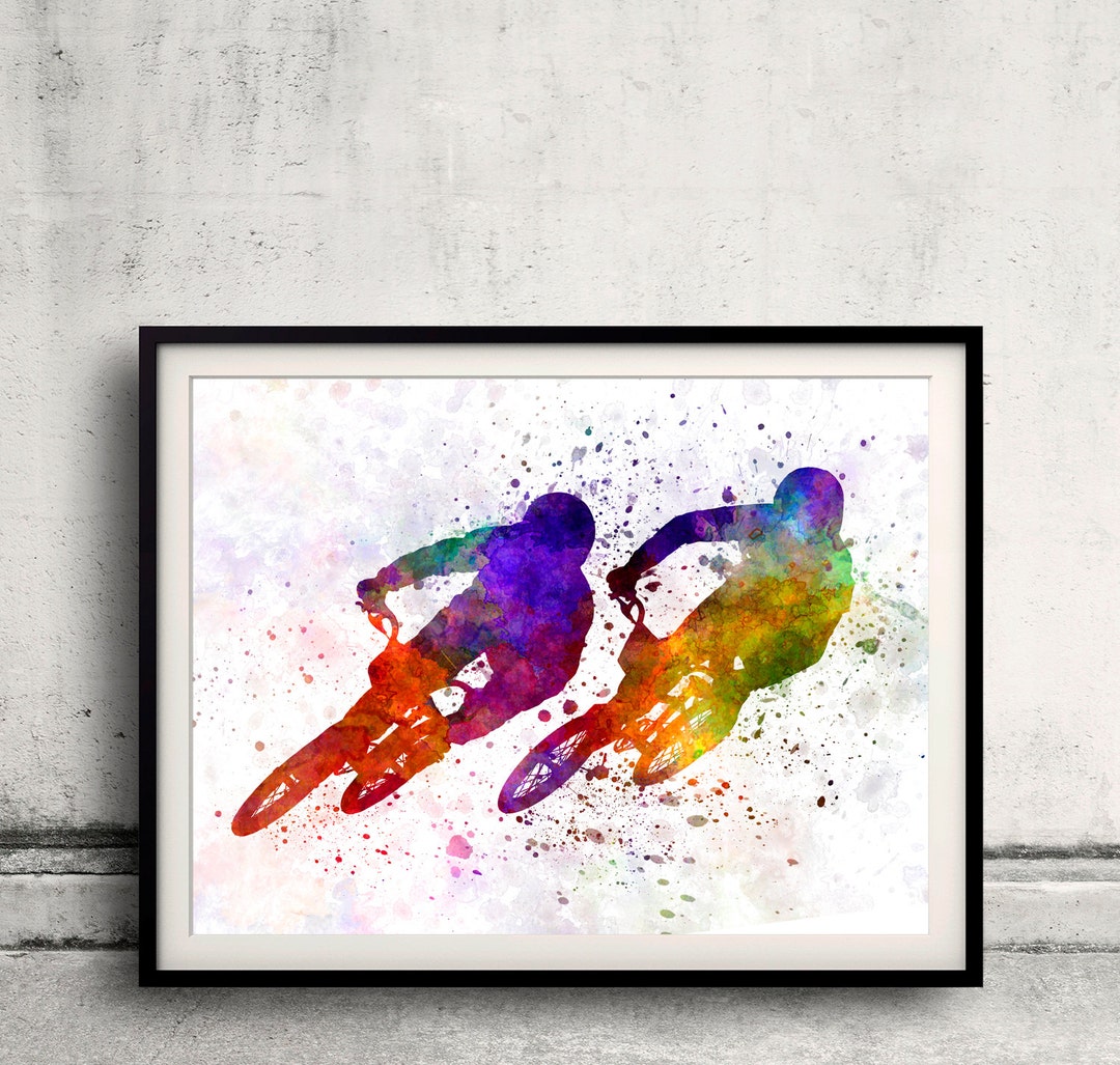 BMX Race 8x10 In. to 12x16 In. Poster Digital Wall Art Illustration ...