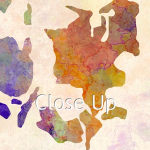 Denmark - Map in Watercolor - Fine Art Print Glicee Poster Decor Home ...