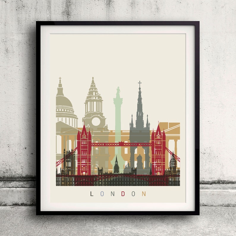 London skyline poster 8x10 in. to 12x16 in. Fine Art Print | Etsy