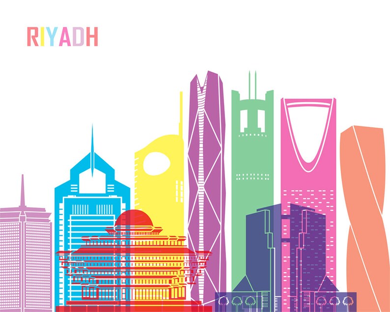 Riyadh V2 Skyline Poster Fine Art Print Landmarks Skyline - Etsy