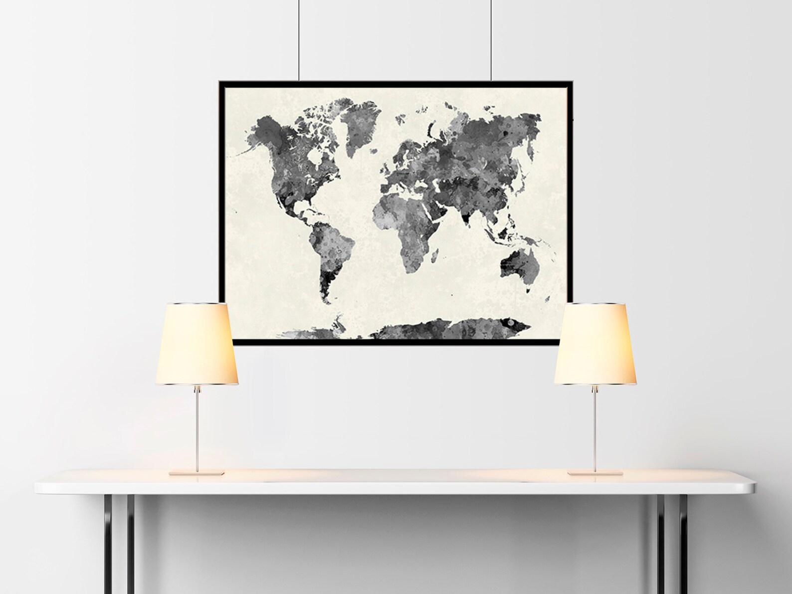 World Map in Watercolor Painting Abstract Splatters 8x10 In. - Etsy
