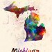 Michigan US State in Watercolor Background 8x10 In. to 12x16 - Etsy