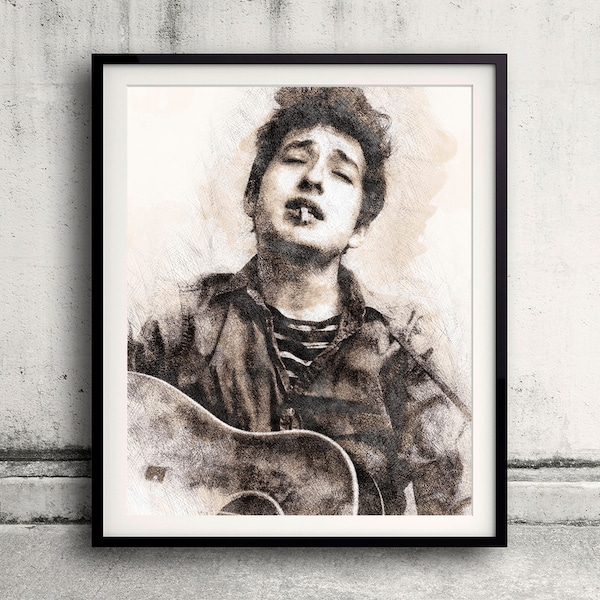 Bob Dylan Portrait - Etsy