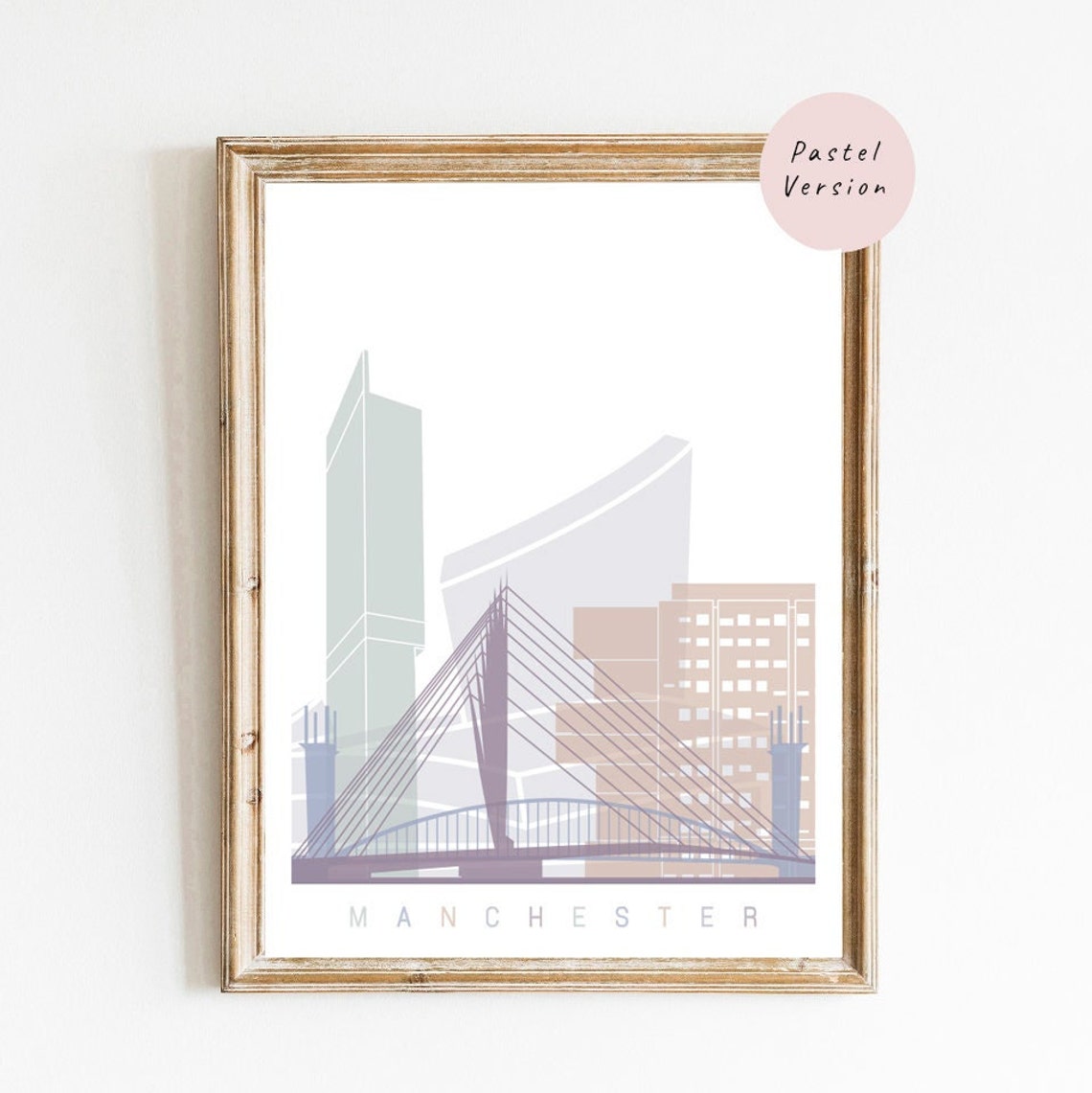 Manchester Skyline Poster - Fine Art Print Landmarks Skyline Poster ...