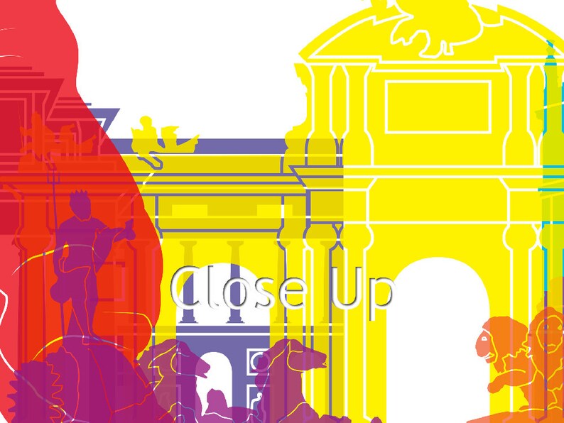 Madrid Pop Art Skyline 8x10 In. to 12x16 In. Fine Art Print - Etsy