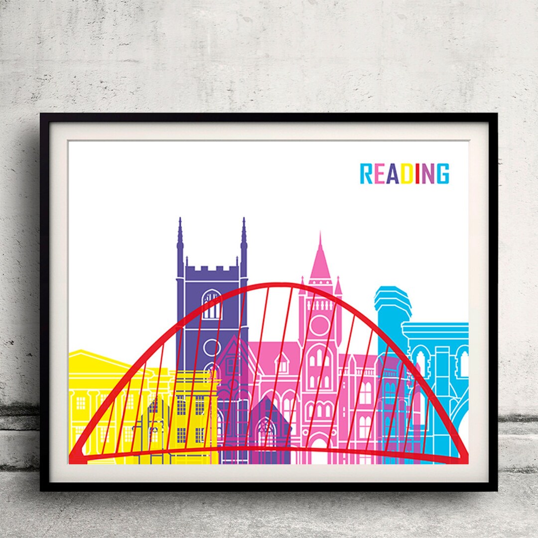 Reading Pop Art Skyline 8x10 In. to 12x16 In. Fine Art Print Glicee ...