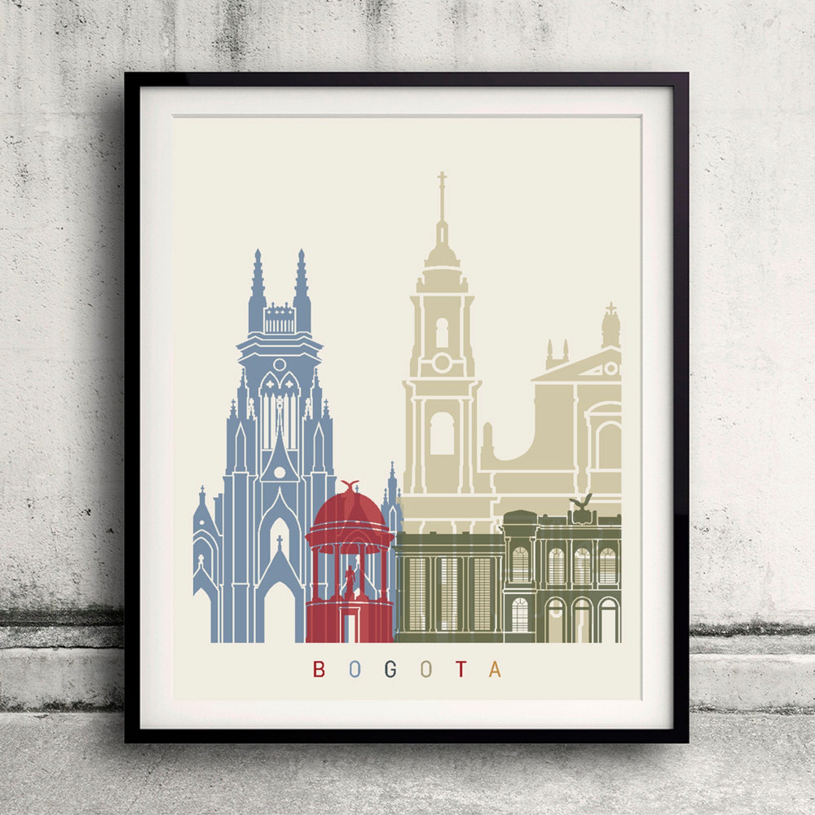 Bogota Skyline Poster - Fine Art Print Landmarks Skyline Poster Gift ...
