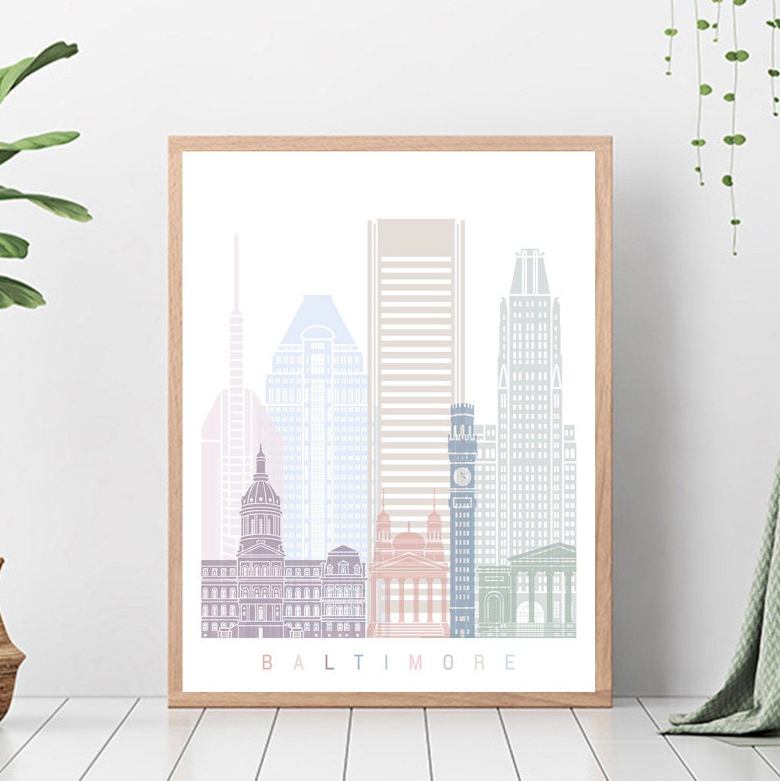 Baltimore Skyline Poster Fine Art Print Landmarks Skyline - Etsy
