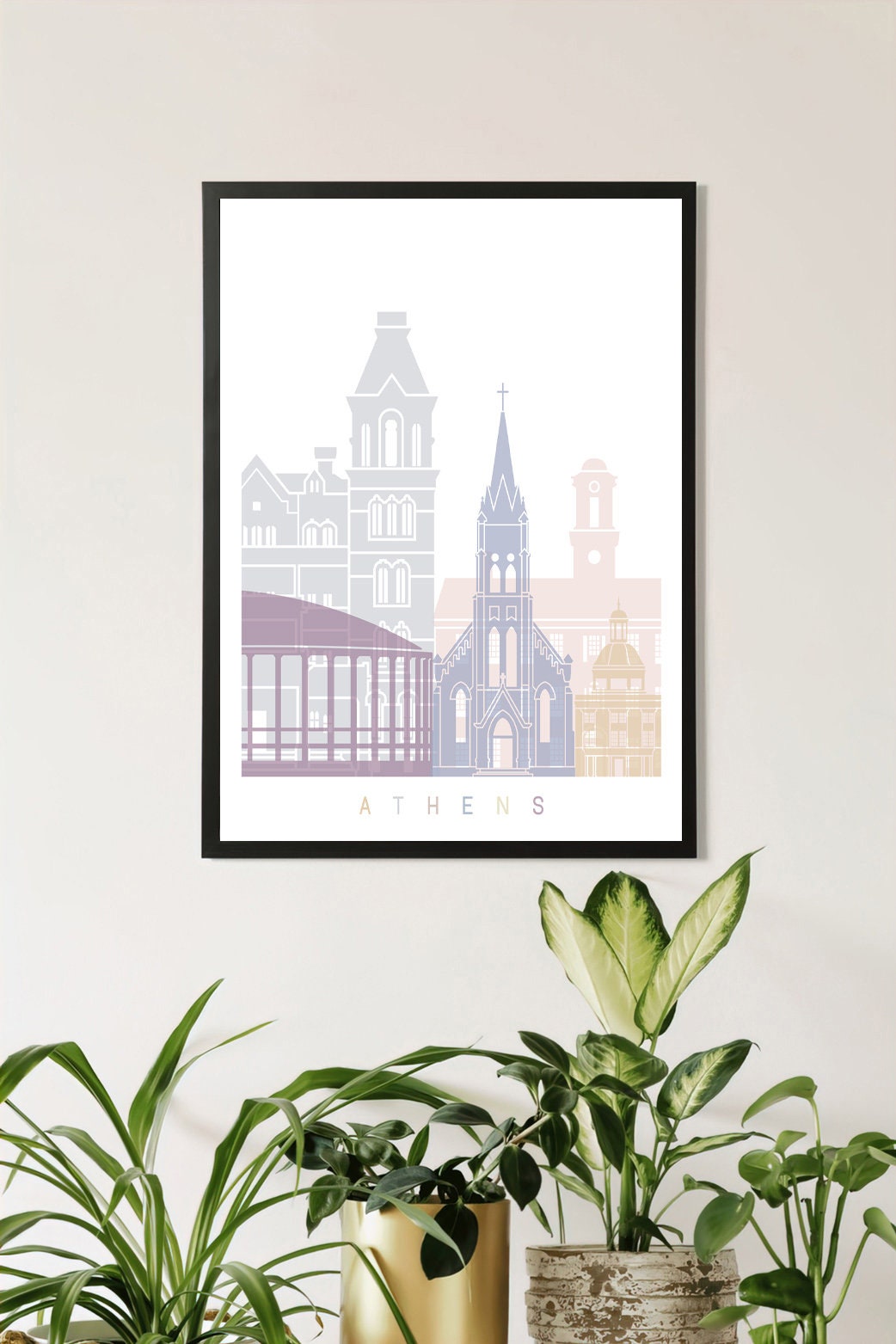 Athens OH Skyline Poster - Fine Art Print Landmarks Skyline Poster Gift ...