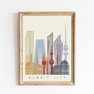 Kuwait Skyline Poster - Fine Art Print Landmarks Skyline Poster Gift ...