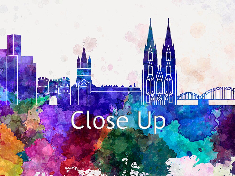 Cologne Skyline in Watercolor Background 8x10 in to 12x16 | Etsy