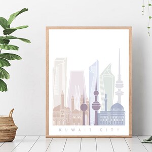 Kuwait Skyline Poster - Fine Art Print Landmarks Skyline Poster Gift ...