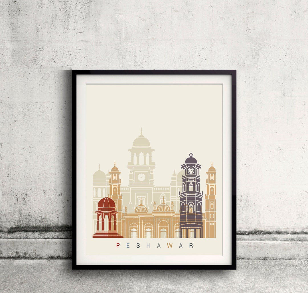 Peshawar Skyline Poster - Fine Art Print Landmarks Skyline Poster Gift ...