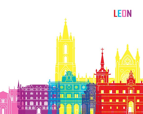 Leon Pop Art Skyline 8x10 In. to 12x16 In. Fine Art Print - Etsy