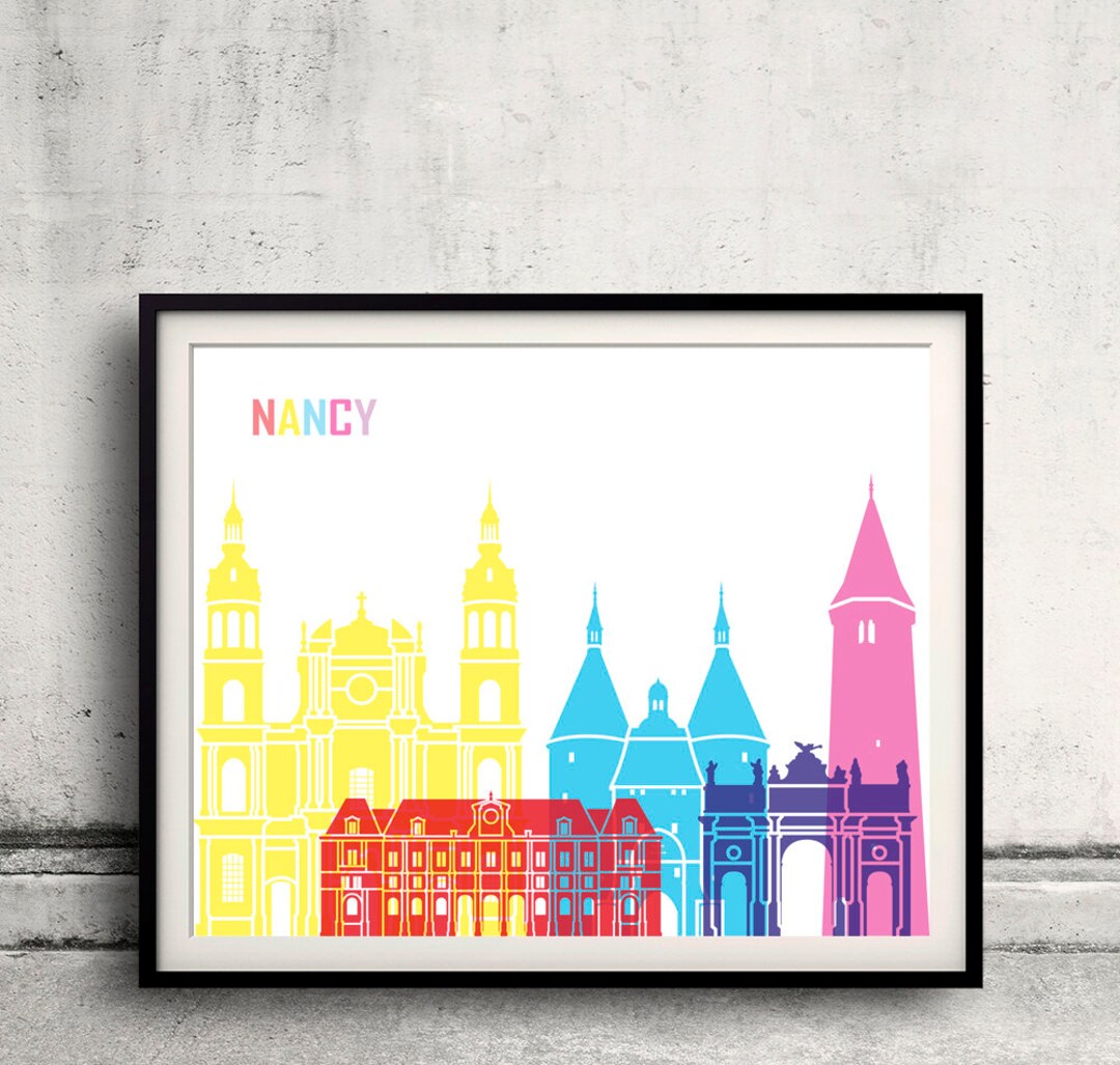 Nancy Skyline Pop - Fine Art Print Glicee Poster Gift Illustration Pop ...