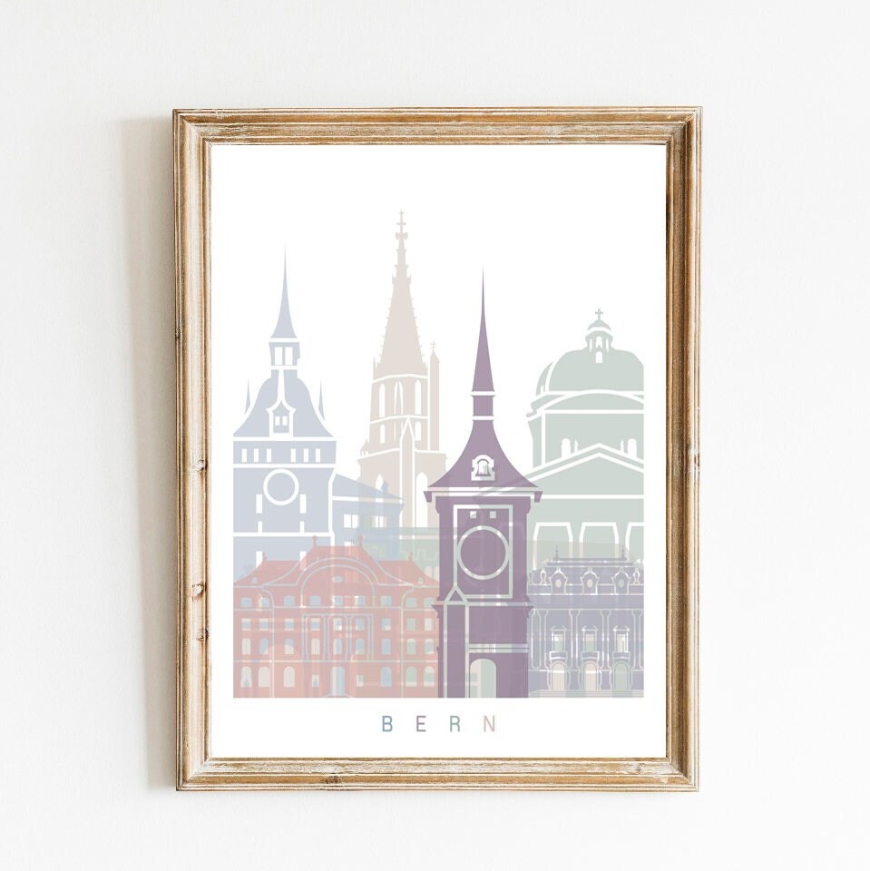 Bern Skyline Poster Fine Art Print Landmarks Skyline Poster - Etsy