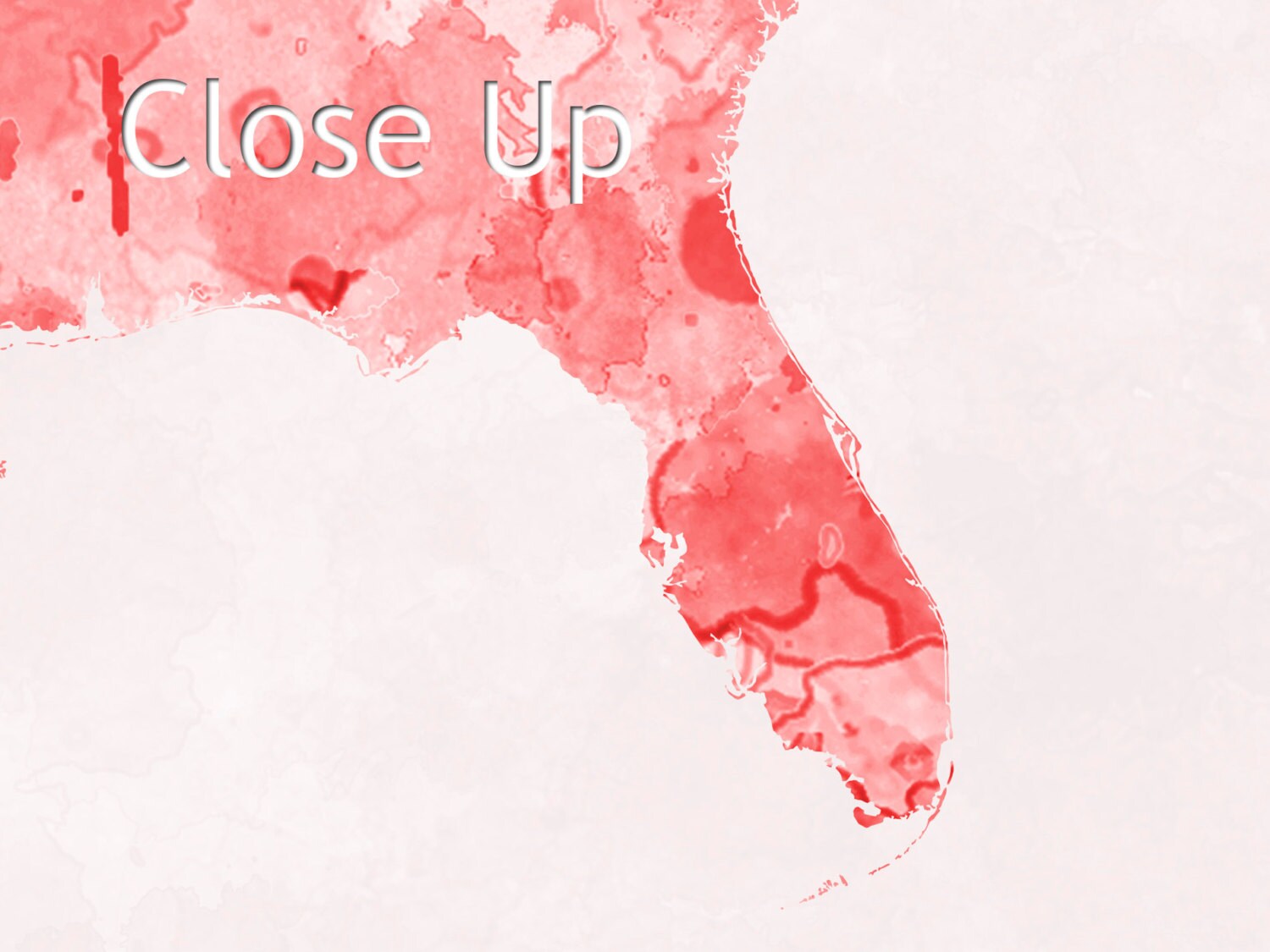 United States Map in Red Watercolor Painting Abstract | Etsy