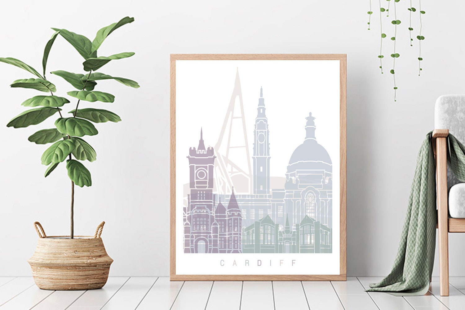 Cardiff Skyline Poster Fine Art Print Landmarks Skyline - Etsy